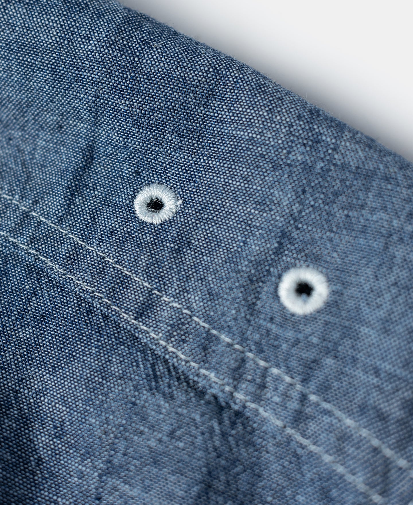 Vintage Slub Cotton Chambray Short Sleeve Work Shirt - Blue | Bronson