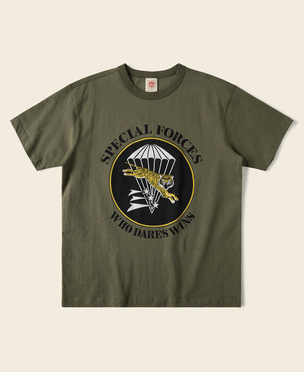 1960s Paratrooper & Tiger Print Military T-Shirt - Olive | Bronson Mfg ...