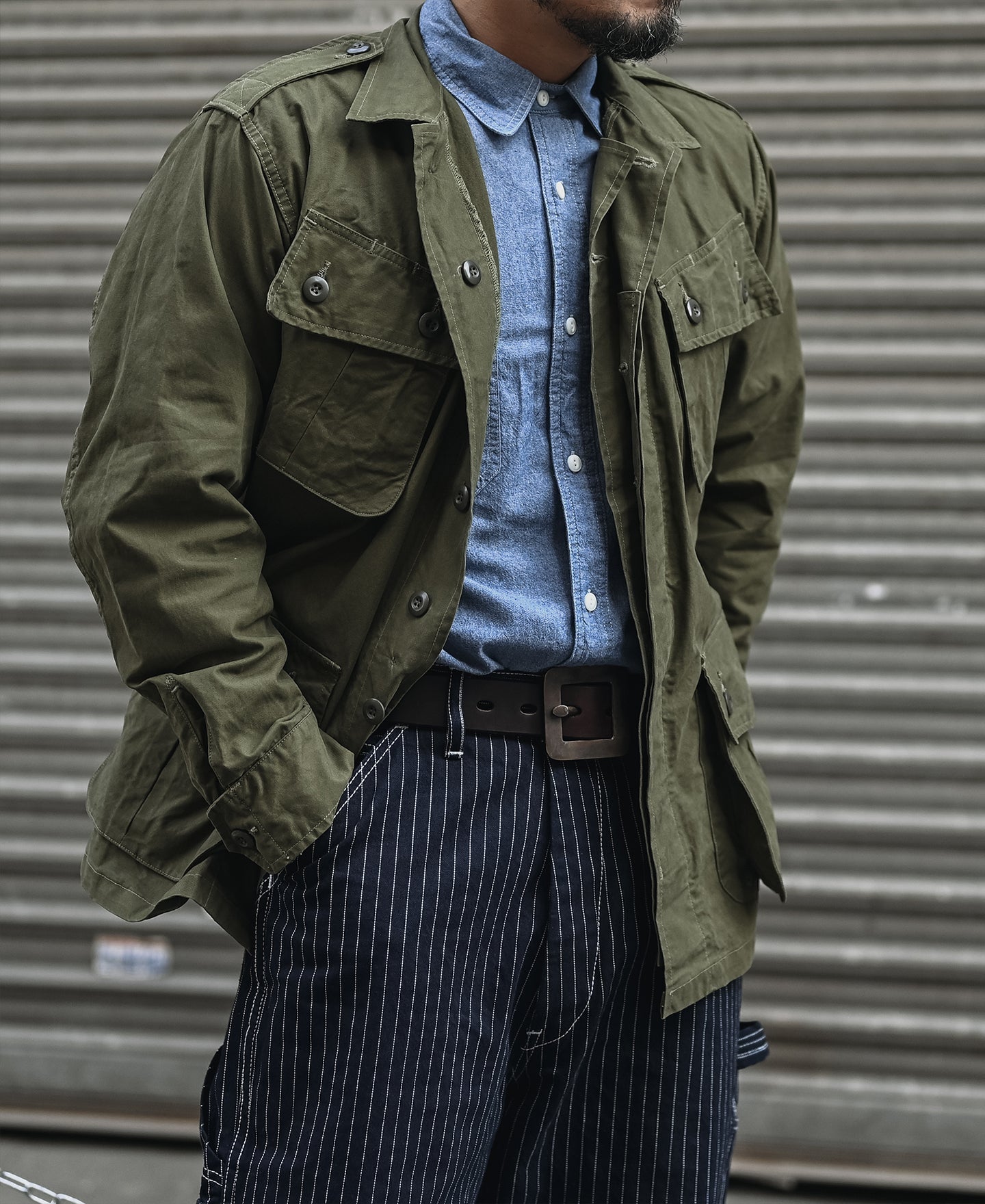 1963 1st Model Tropical Jungle Fatigue Cargo Jacket - Olive | Bronson ...