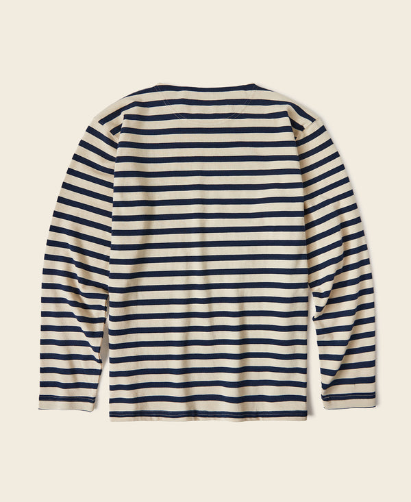 Breton Stripe Long Sleeve T-Shirt | French Sailor Striped Boat Neck Tee ...