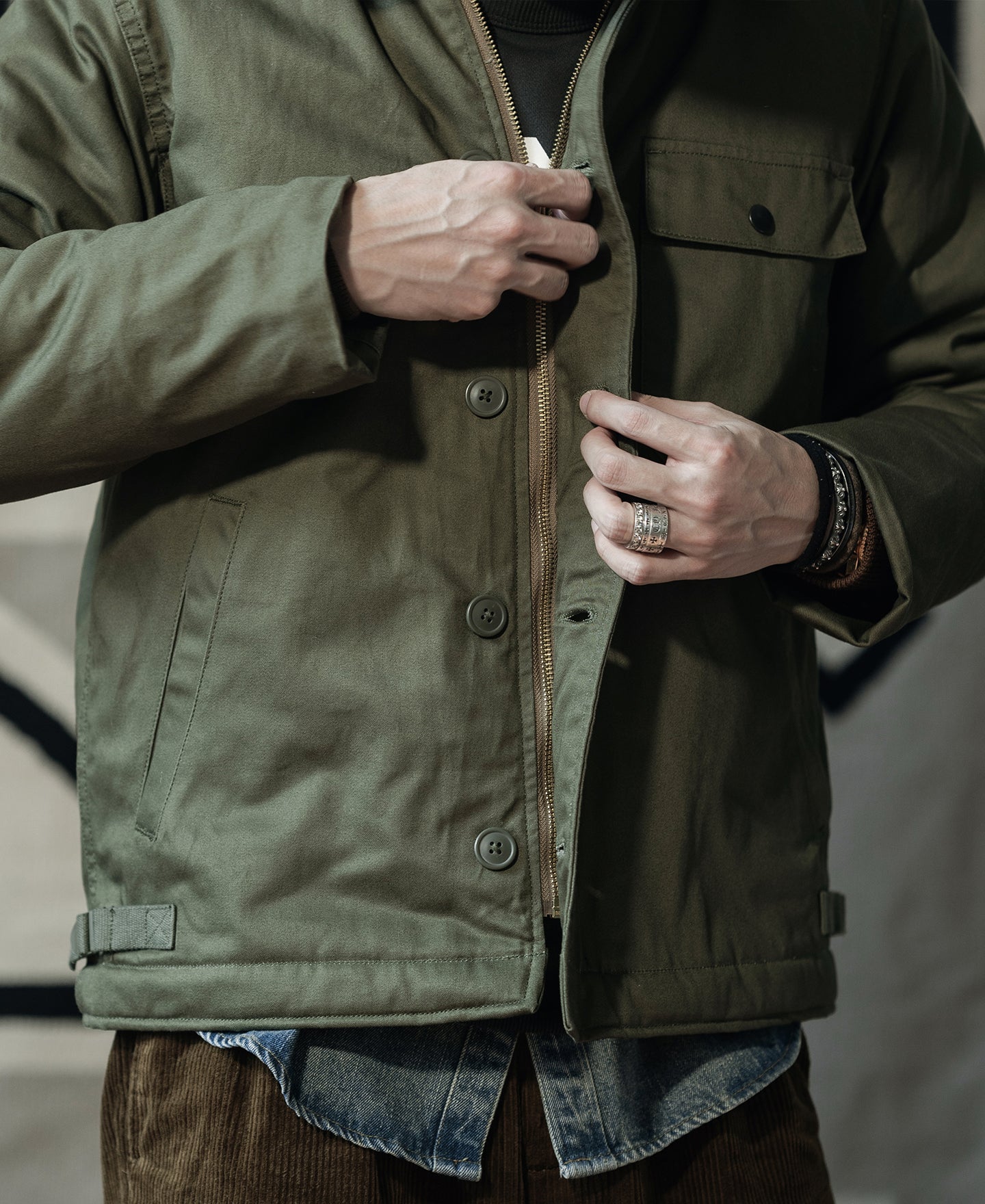 Final Version USN A-2 Deck Jacket (Polyester Lamb Wool) | Bronson