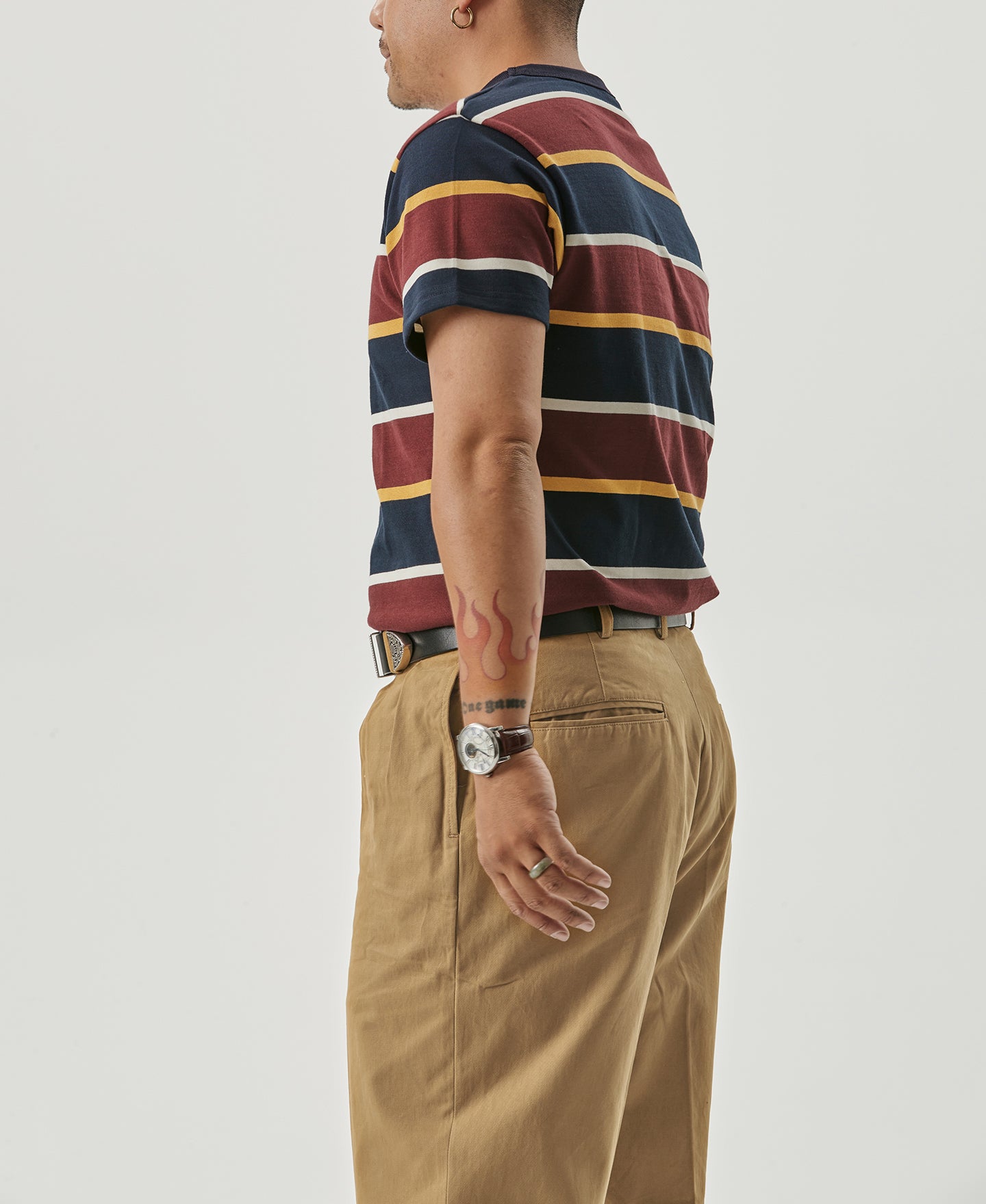 1930s IVY Style Double Pleated Chino Trousers - Yellow | Bronson ...